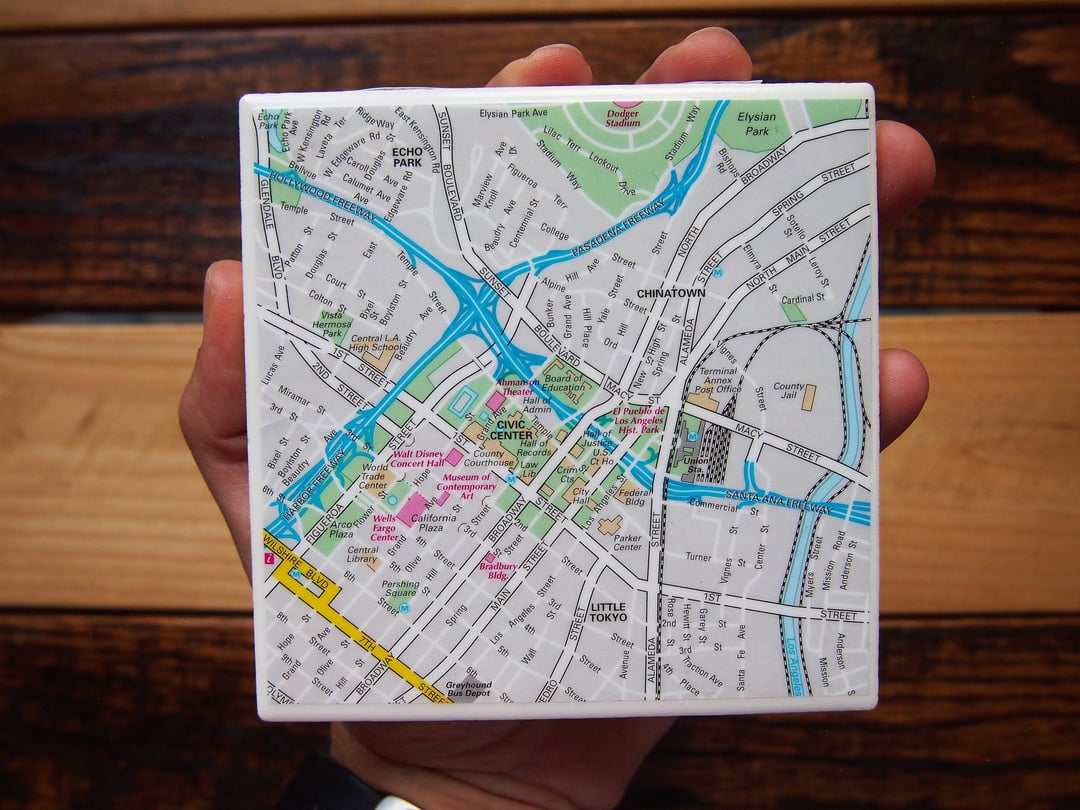 2006 Los Angeles California Map Coaster. LA Map. Downtown LA Dé | All ...