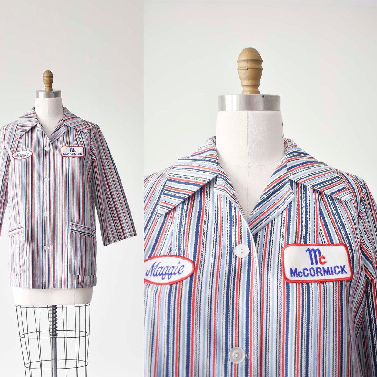 Vintage 1970s McCormick Spice Factory Uniform Shirt / Maggie's 70 ...