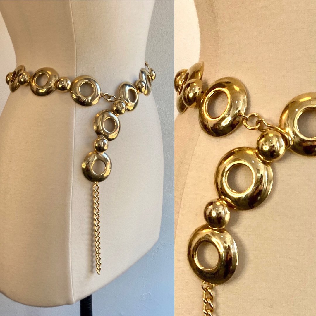 Vintage 60s Gold MOD CHAIN LINK Belt | Charm Vintage Boutique ...