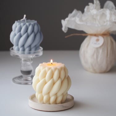 Chunky Yarn Shaped Candle, Beeswax Soywax, Custom scent, | CaiCai ...