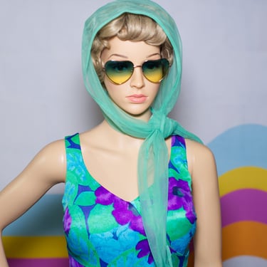 Vintage 50s/60s Green Head Scarf | Bold Fashioned - Youngstown, OH | ATTIC