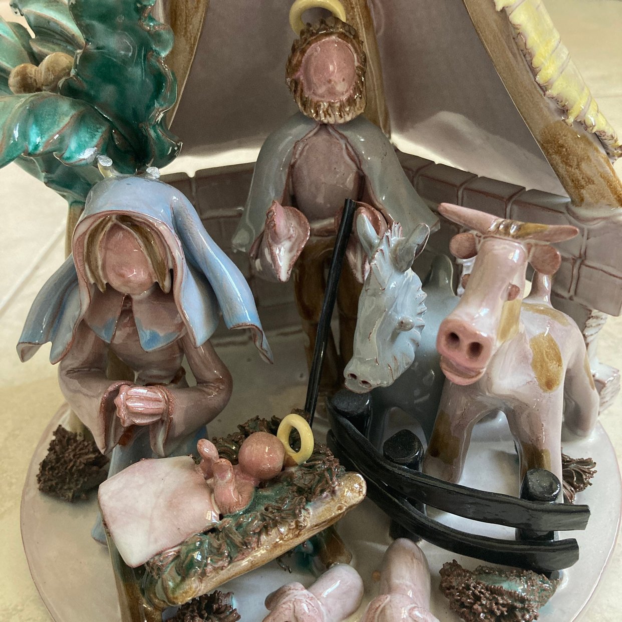 Artist Pottery Handmade Vintage Christmas Holy Family Nativity ...