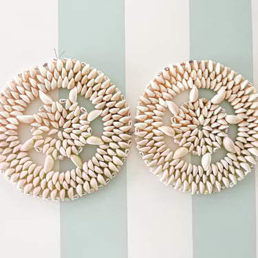 Pair of Bahamian Shell Trivets | Palm Beach Regency | Lake Park, FL