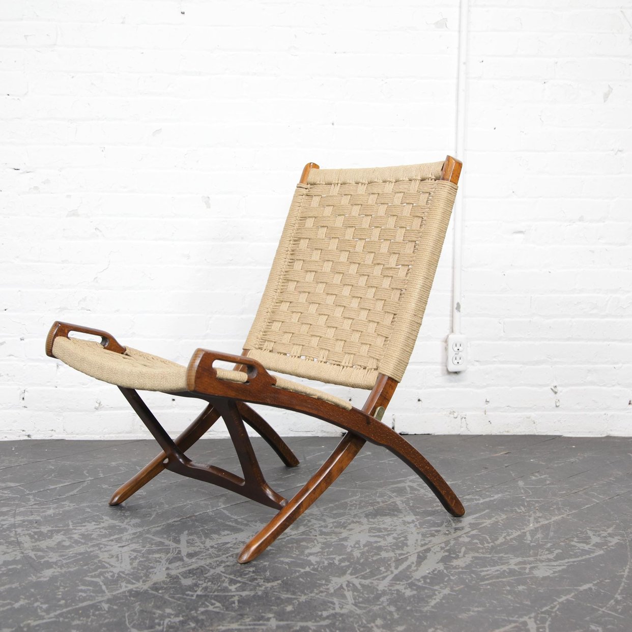 Vintage MCM 80's Hans Wegner style folding rope | Omasa Projects - Bushwick - Brooklyn, NY | ATTIC