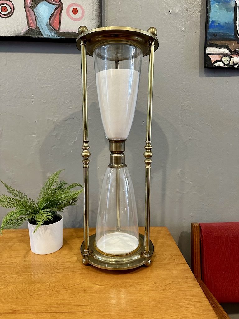 Large Brass & Glass ‘Wizard of Oz’ Hourglass | Circa - Pittsfield, MA ...