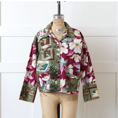 vintage 1990s barkcloth chore jacket • handmade Leeba Marks, | Living ...