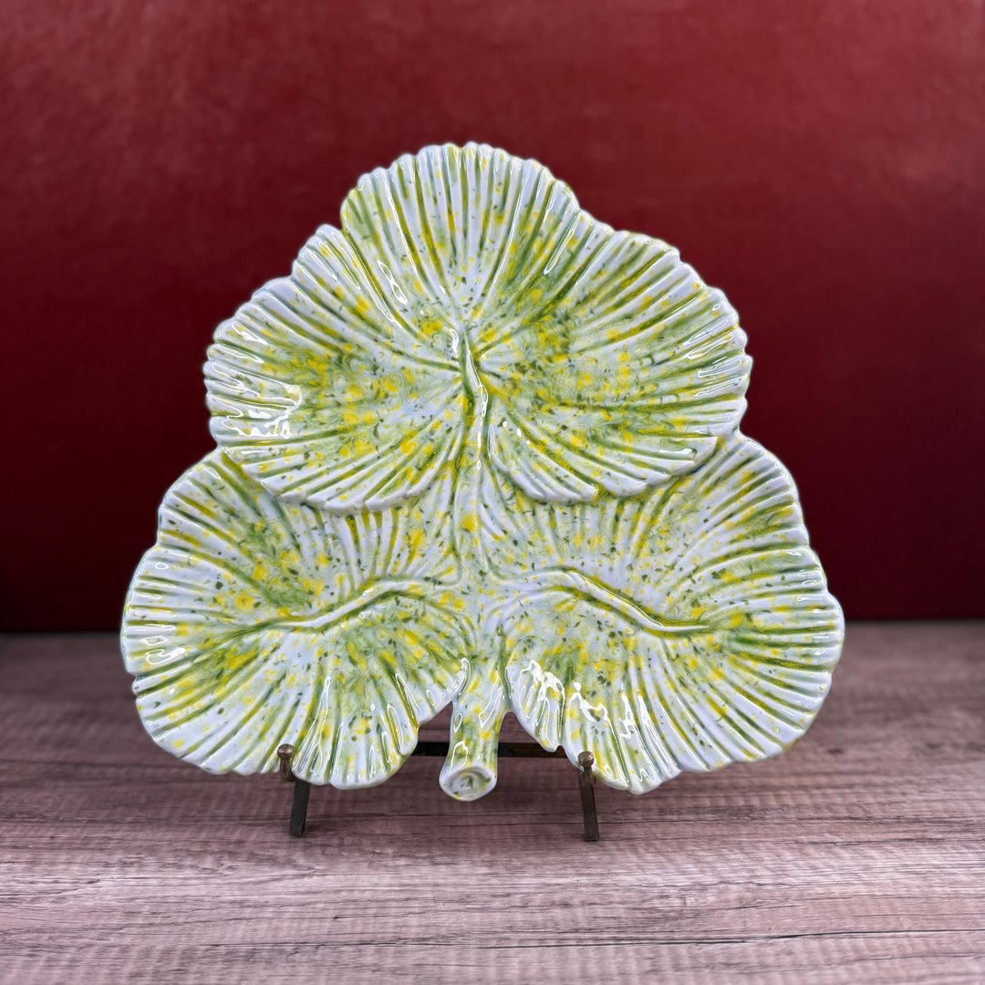 Vintage Jamar Mallory Studios Hand Painted Ceramic Majolica Leaf Design ...