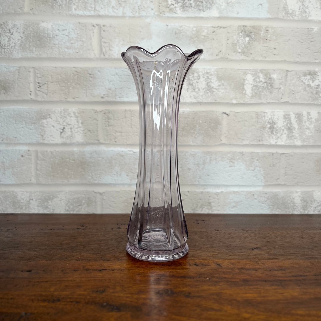 Elegant Light Purple Six finger Swung Vase with Fluted Design | Good ...
