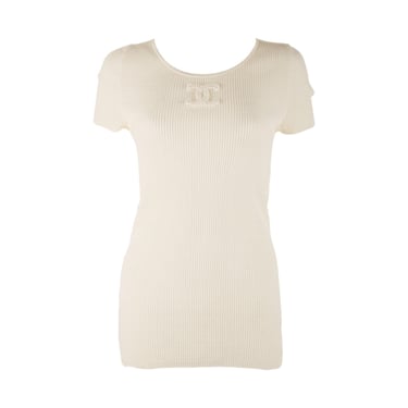 Chanel White Knit Logo Top | Treasures of NYC - New York, NY | ATTIC