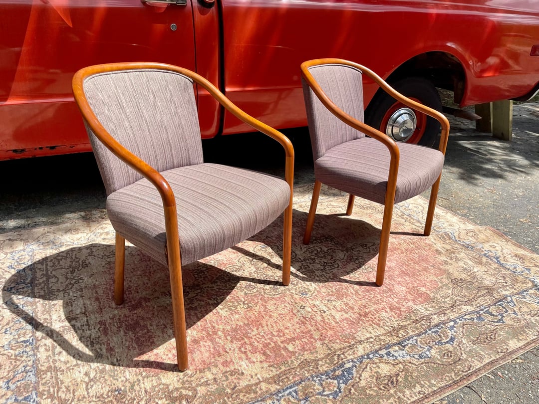 Vintage Ward Bennett for Brickel Furniture Designer Upholstered Chairs ...