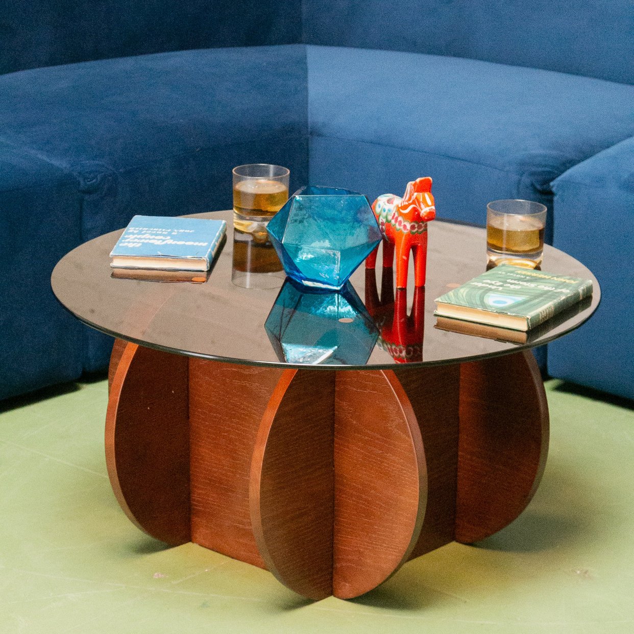 Amber Glass Round Coffee Table | Sunbeam Vintage - Highland Park - Los ...