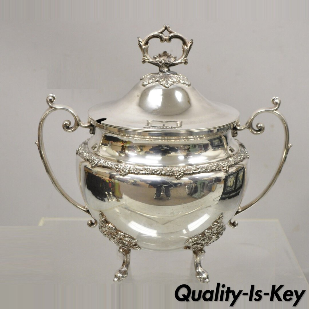 Vintage Silver Plated Soup Tureen Serving Pot with Lid and | Quality is ...