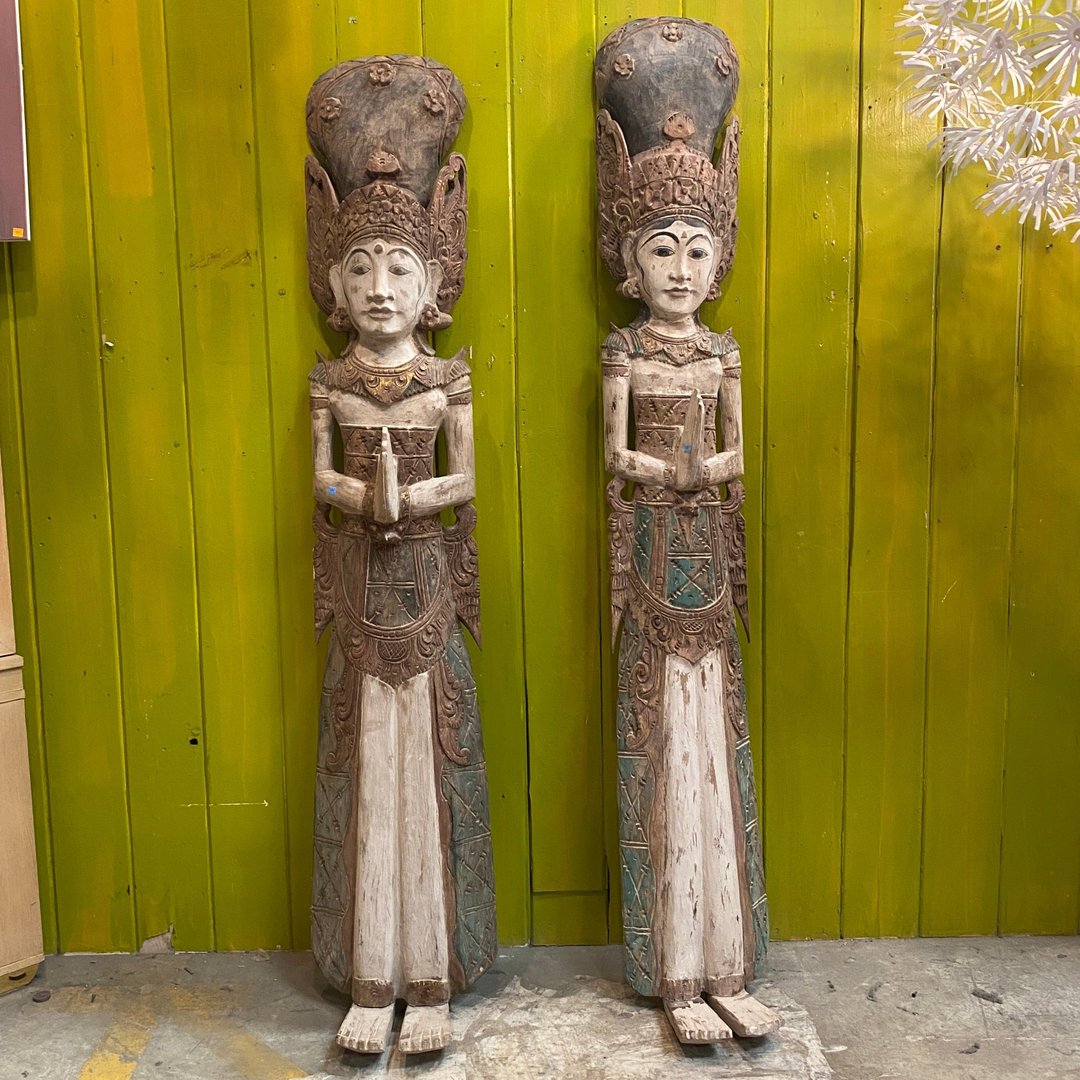 PAIR of Handpainted Replica Rice Goddess Carvings | Community Forklift ...