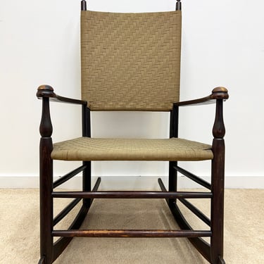 vintage Shaker style rocker woven seat rocking chair | Tripod Modern ...