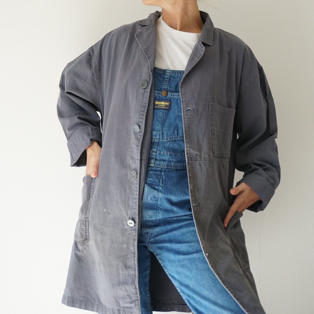 Vintage Gray German Duster Coat | Utility Duster Chore | Smize Vintage ...