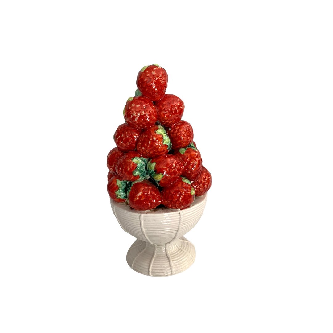 Strawberry Topiary Capodimonte Majolica | FunkyRelic | San Antonio, TX