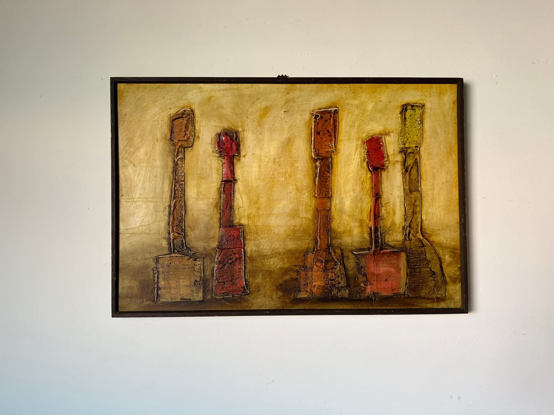Mid Century R. Rider Abstract Expressionist Impasto Oil Painting ...