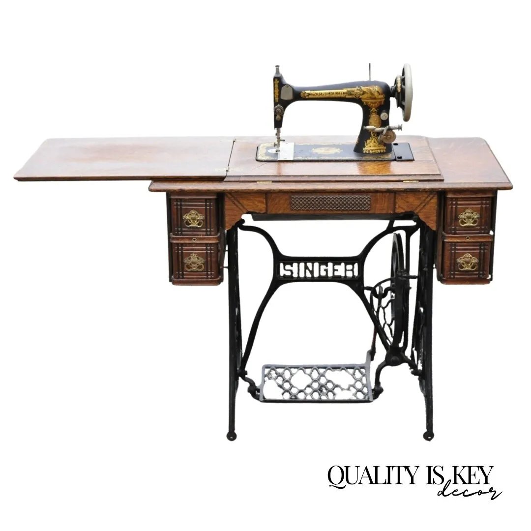 Antique Singer Sewing Machine Sphinx Model 127 Treadle Base | Quality ...