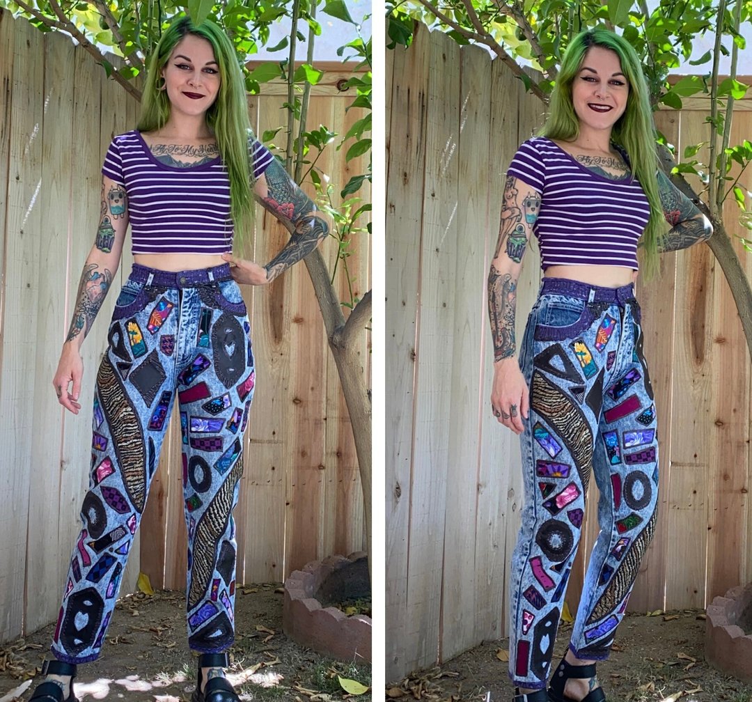 Vintage 1990’s Puff Paint Patchwork Jeans | Surrealist Vintage | San ...