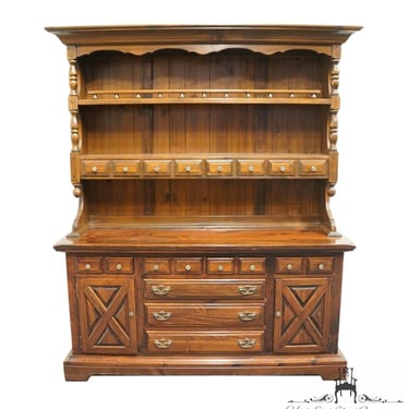 KLING COLONIAL Solid Pine Rustic Americana 69" Buffet w. Open Hutch ...