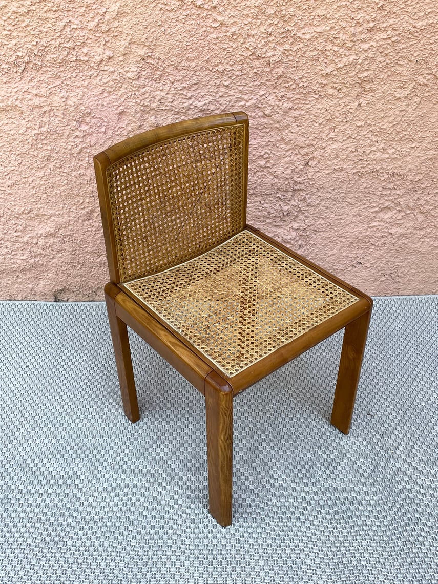 Wooden Caned Dining Side Chair | Italian Mid-century Modern | 1960s ...