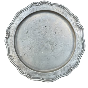 French Engraved Pewter Plates | Heather Cook Antiques | Atlanta, GA