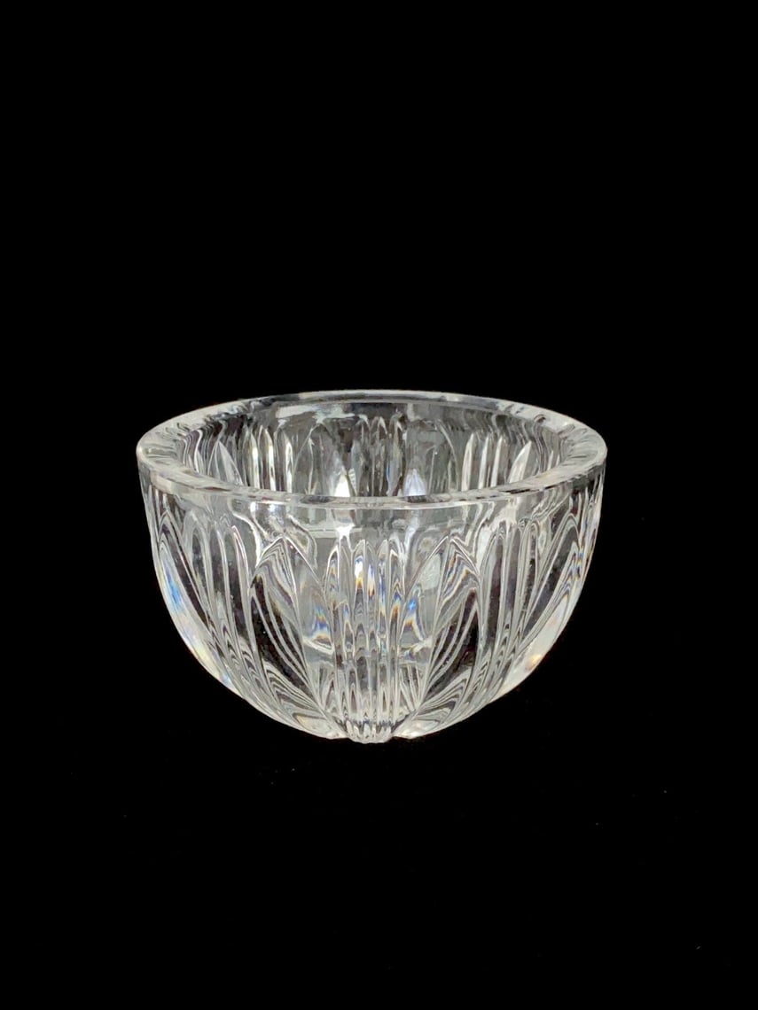 Vintage Modern Scandinavian Art Glass KOSTA Crystal Bowl w Carved ...