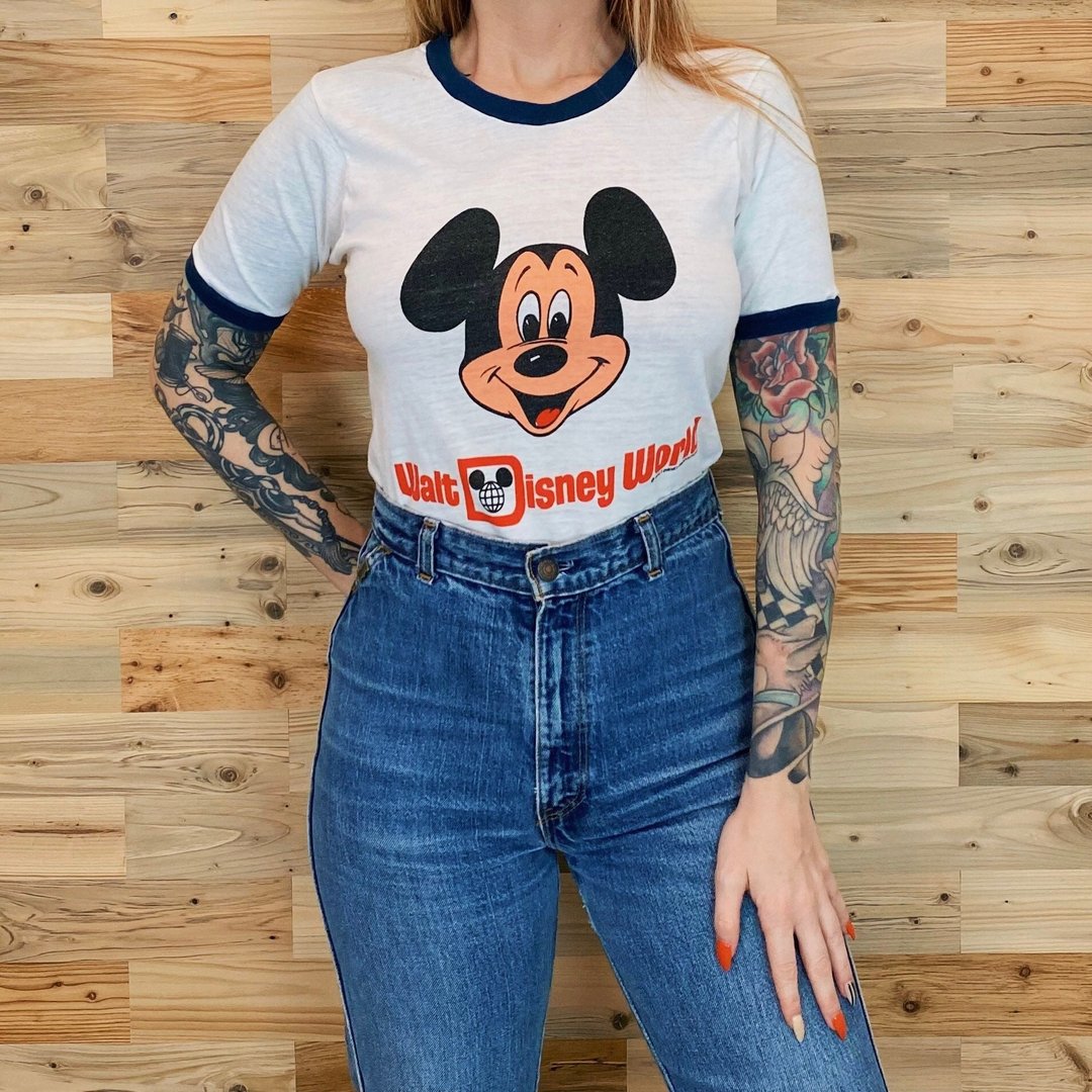 70's Walt Disney World Mickey Mouse Ringer Tee Shirt | Noteworthy ...