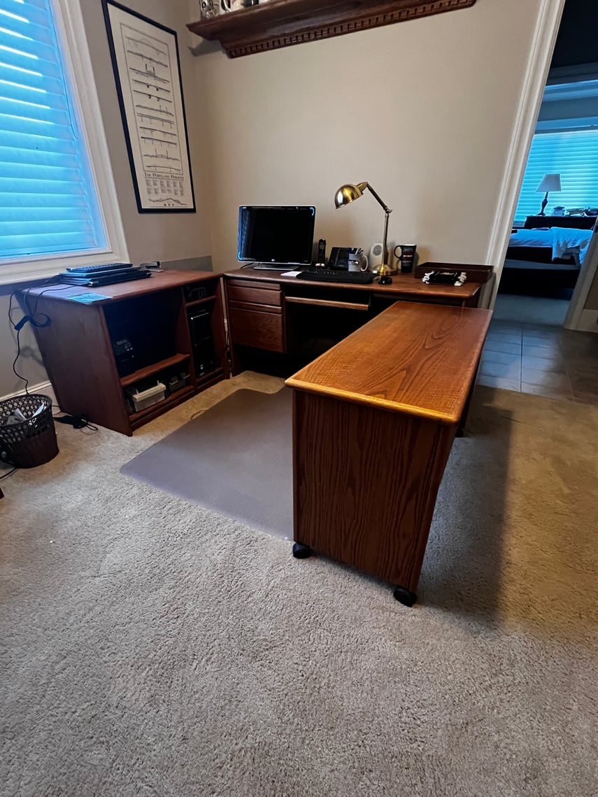 Vintage 3 Piece Oak Office Desk w/Return & Cabinet GK253-13 | Goodby ...