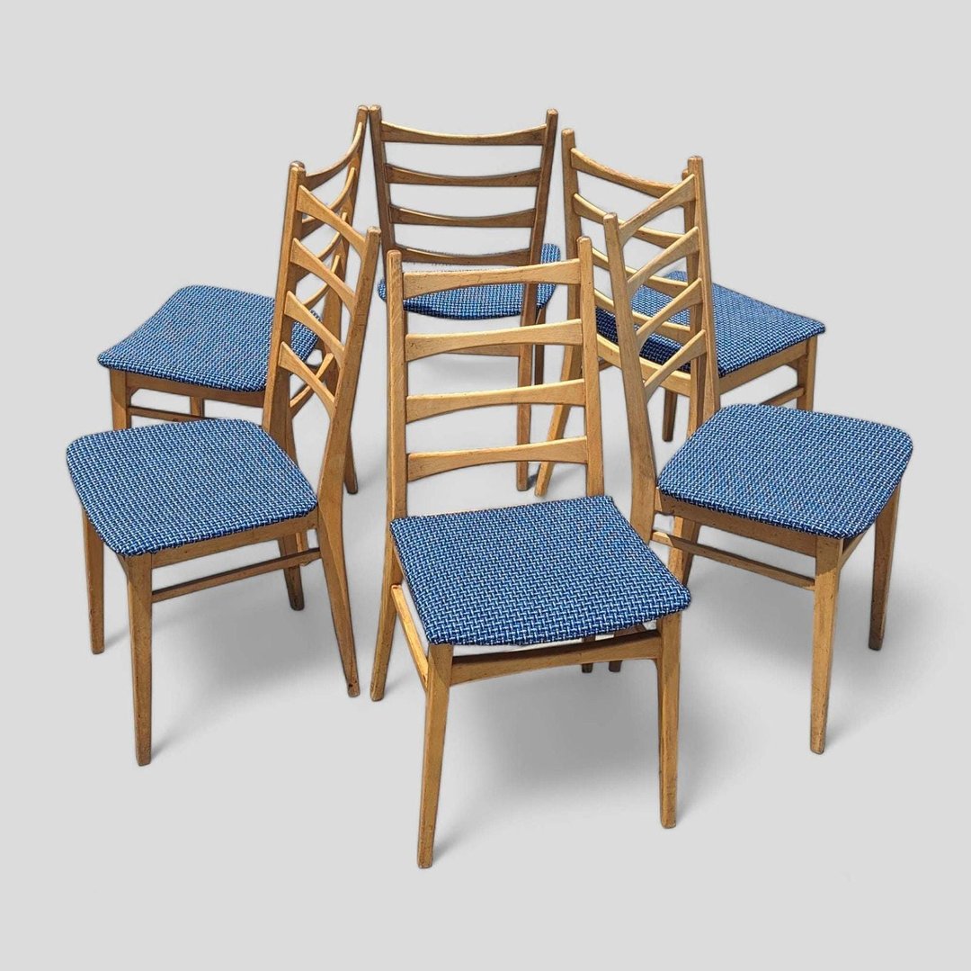 Vintage Dining Chairs, Mid Century Ladder Back, Kitchen, Dining Room ...