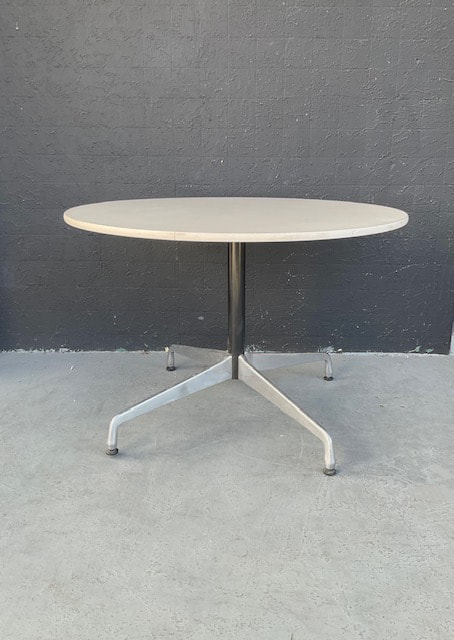 White Herman Miller Aluminum Group Dining Table | Revival Vintage ...