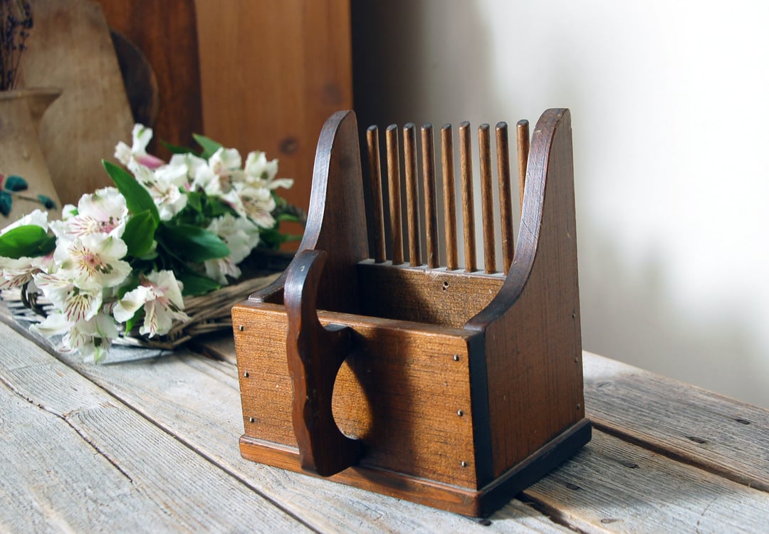 Vintage cranberry scoop / wooden hand held berry scoop / vintage berry ...