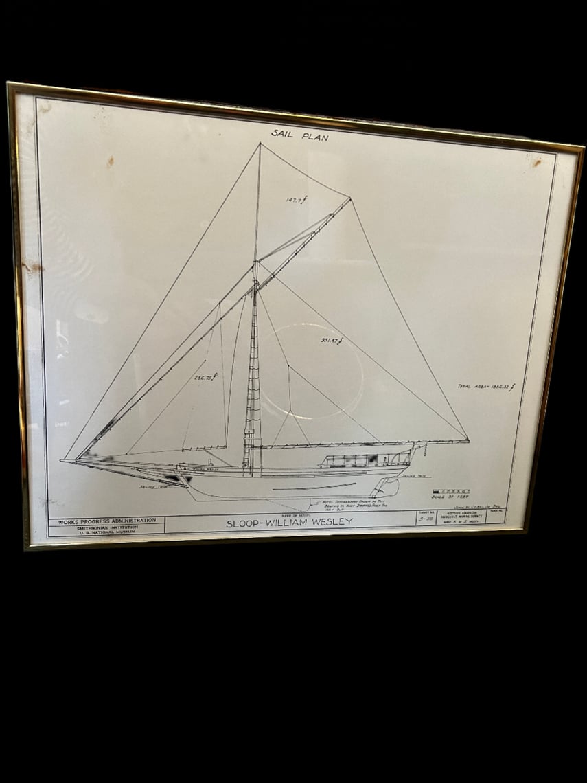 Line Drawing - Sloop - William Wesley - Sail Plan | Annapolis Maritime ...