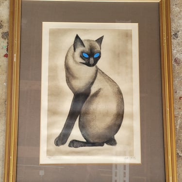Mid Century Siamese Cat Lithograph | Wishbone Reserve - Baltimore, MD ...