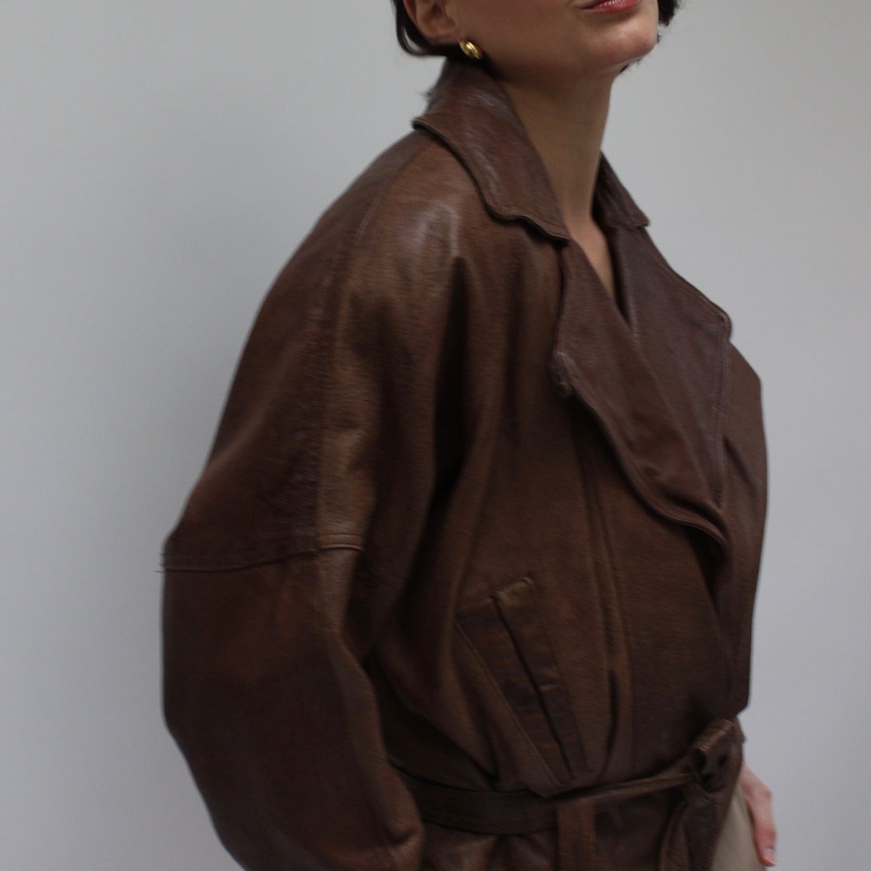 Vintage Walnut Belted Leather Flight Jacket | Na Nin - Richmond, VA | ATTIC