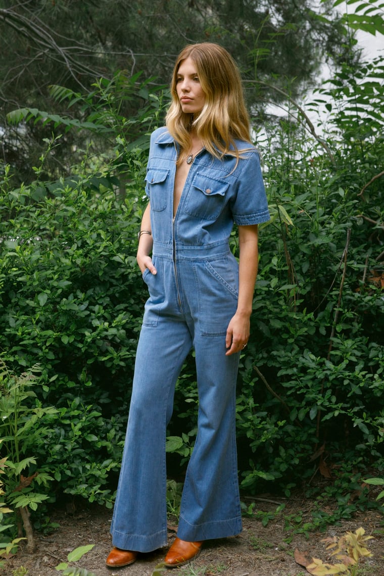 1970's Wild Oats Denim Jumpsuit | Spanish Moss | Los Angeles