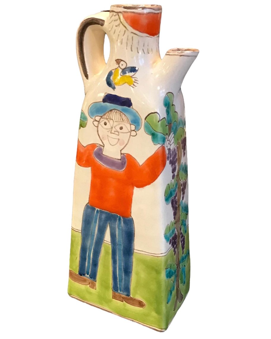Rustic Modern Desimone Pottery Wine Pitcher Ewer Sicily Italy 1970s ...