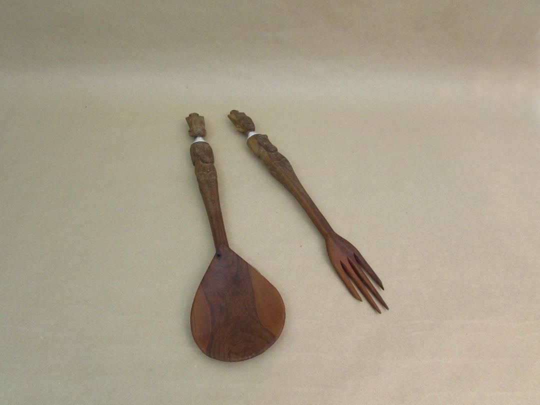 African Carved Wooden Utensils - Spoon and Fork- Ndebele Women ...