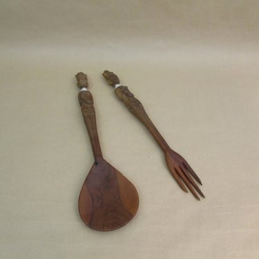 African Carved Wooden Utensils - Spoon and Fork- Ndebele Women ...