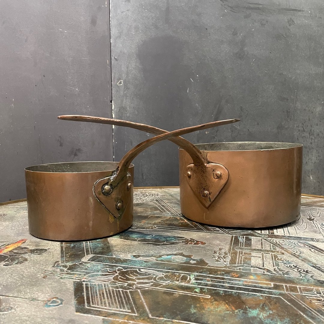18th Century Copper Pots Pair Antique Colonial Americana | Brain ...