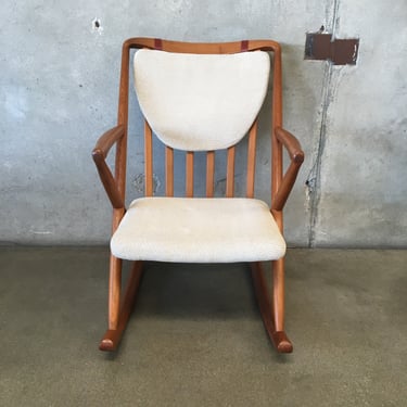 Mid Century Solid Teak Rocking Chair Designed by Benny Linden | Casara ...