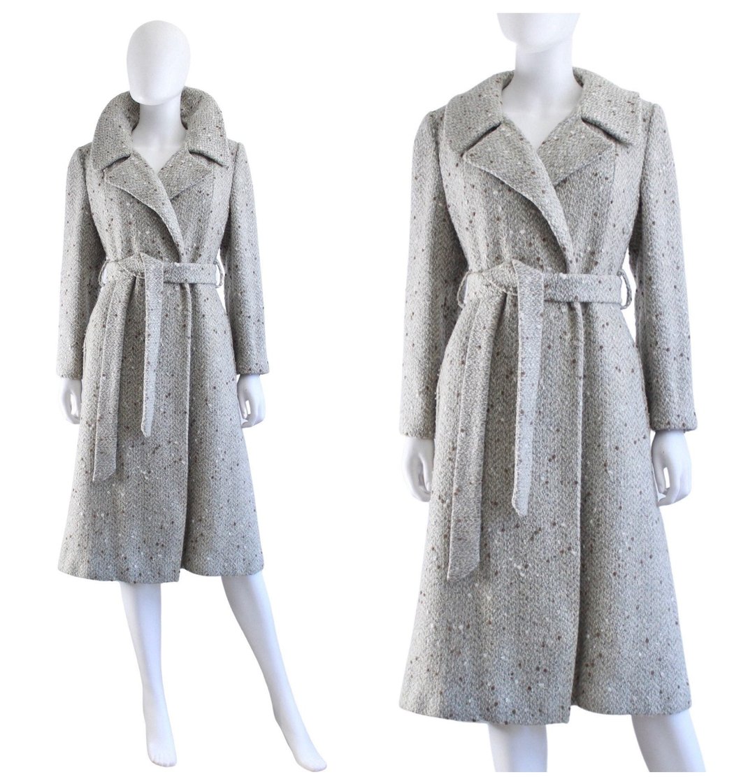 1970s Gray Flecked Wool Trench Coat - Vintage Wool Trench | Veracious ...