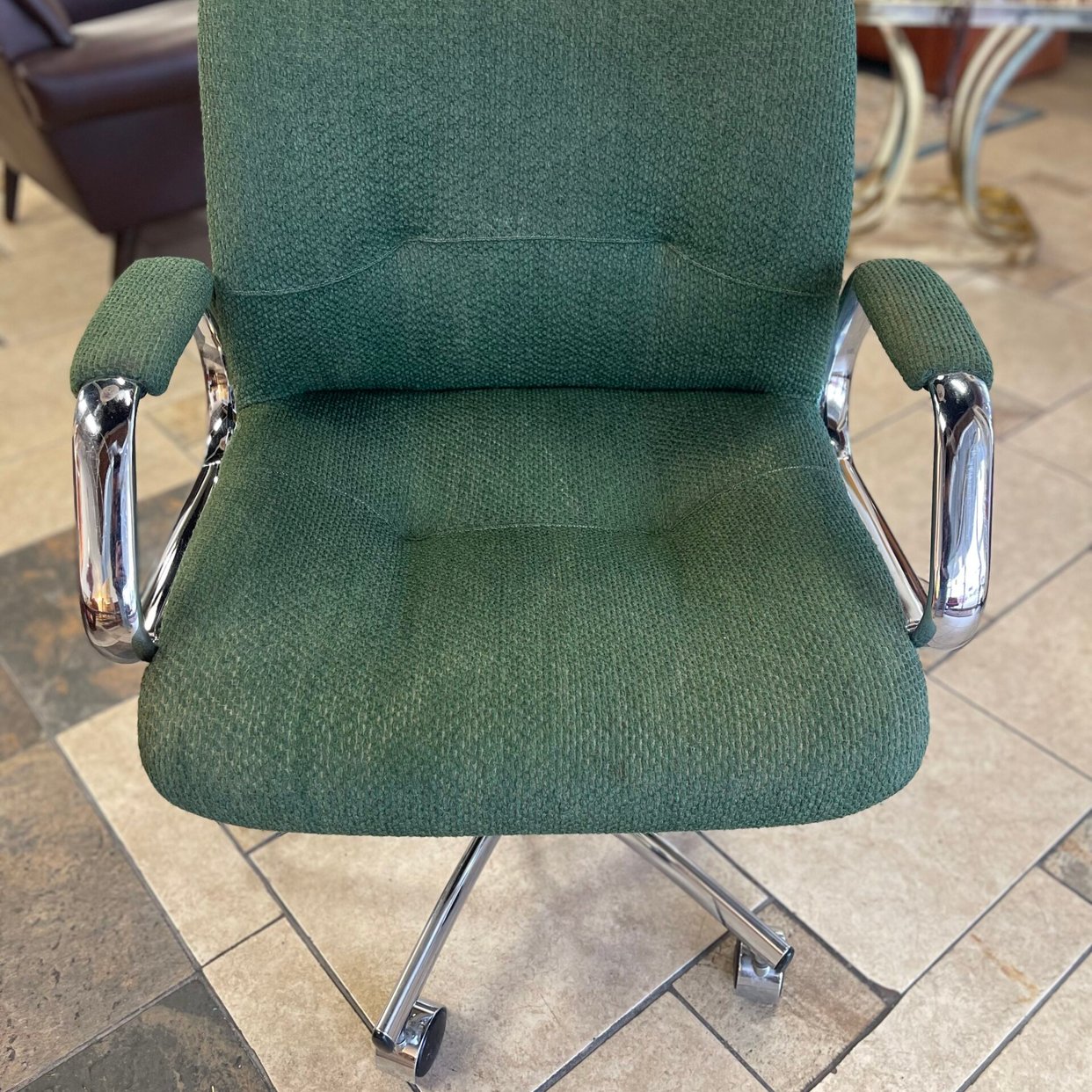 Vintage Steelcase #454 Green & Chrome Executive Chair in the | Urban ...