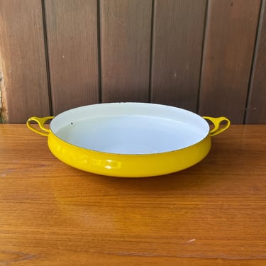 Vintage 1950s Dansk Kobenstyle Yellow Paella Pan Mid-Century Enamel ...