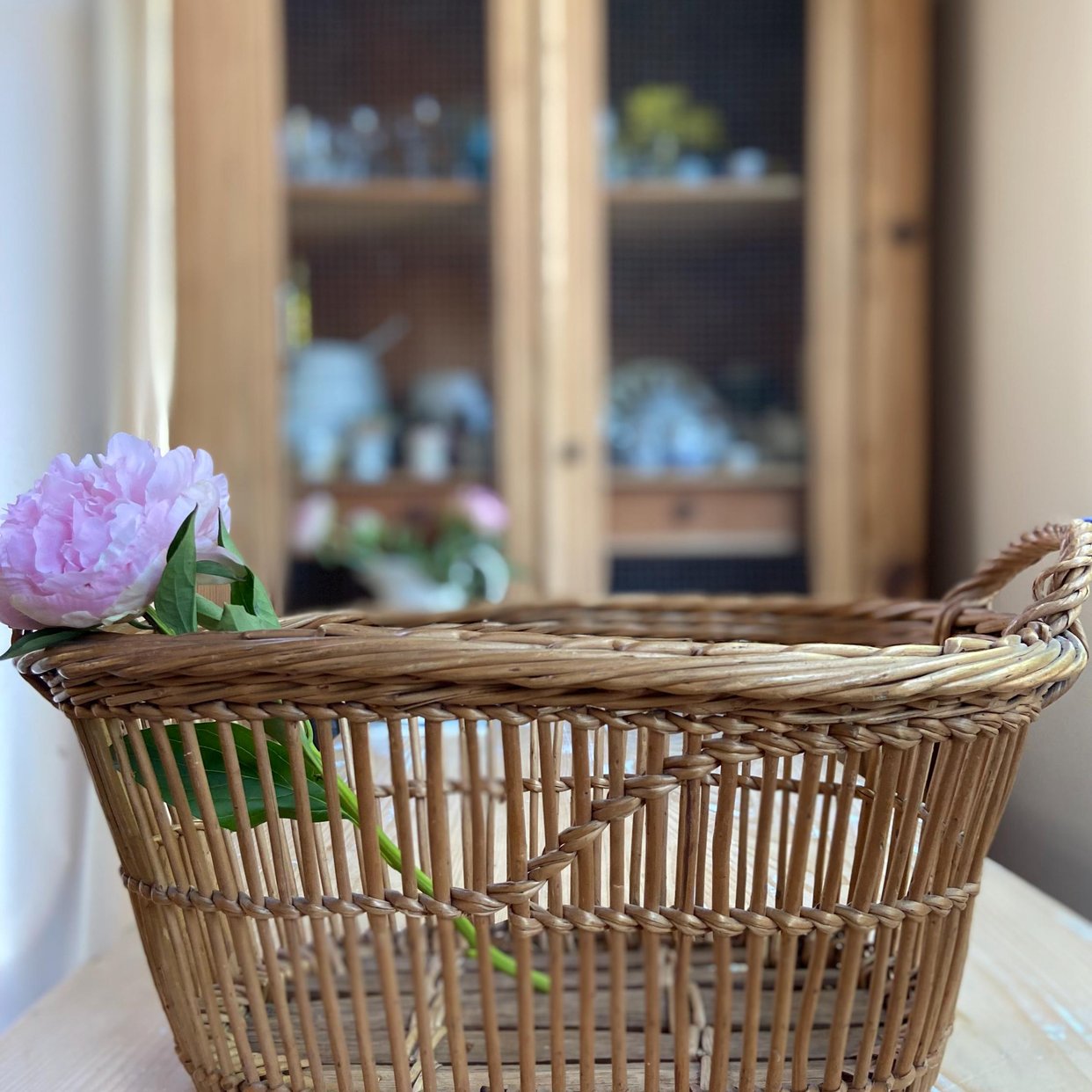 Beautiful vintage French wood slats, rattan basket | Grain Sac French ...