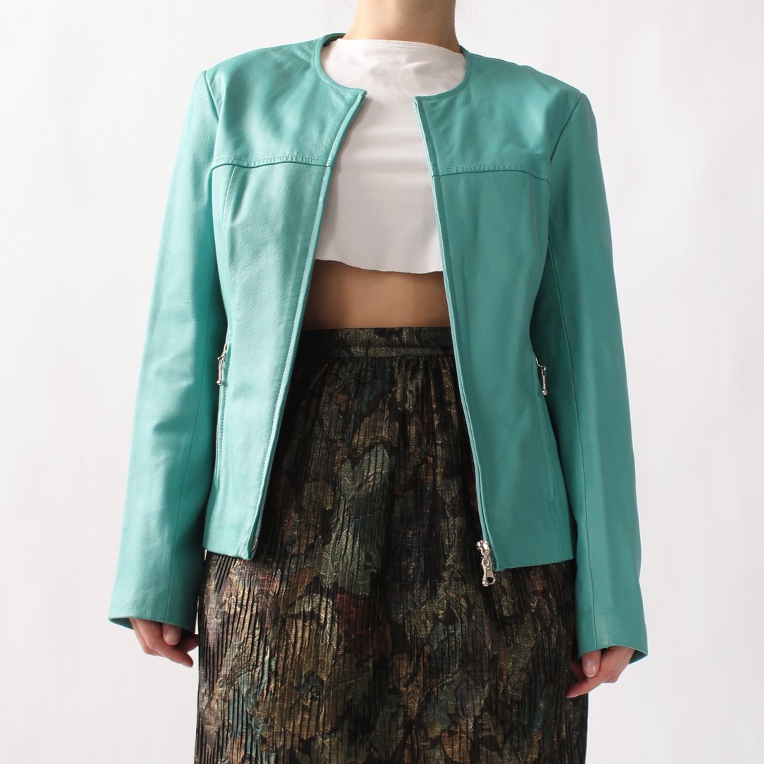 Vintage Tiffany Blue Leather Jacket | Wornable | Philadelphia, PA