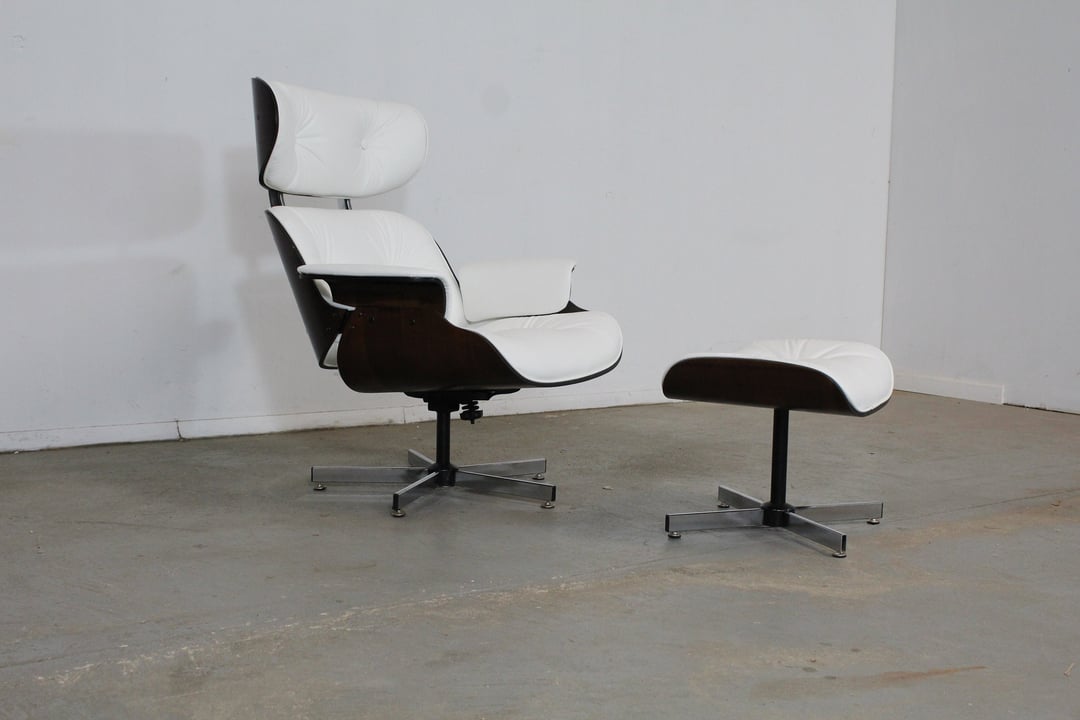 Vintage Mid-Century Modern Selig Eames Style Leather Lounge Chair ...
