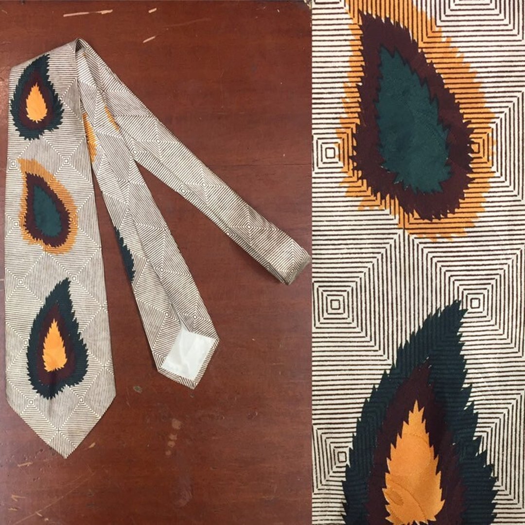 Vintage 1940s, Haband, Leaf Pattern Swing Tie, 1940s Tie, 1950s ...