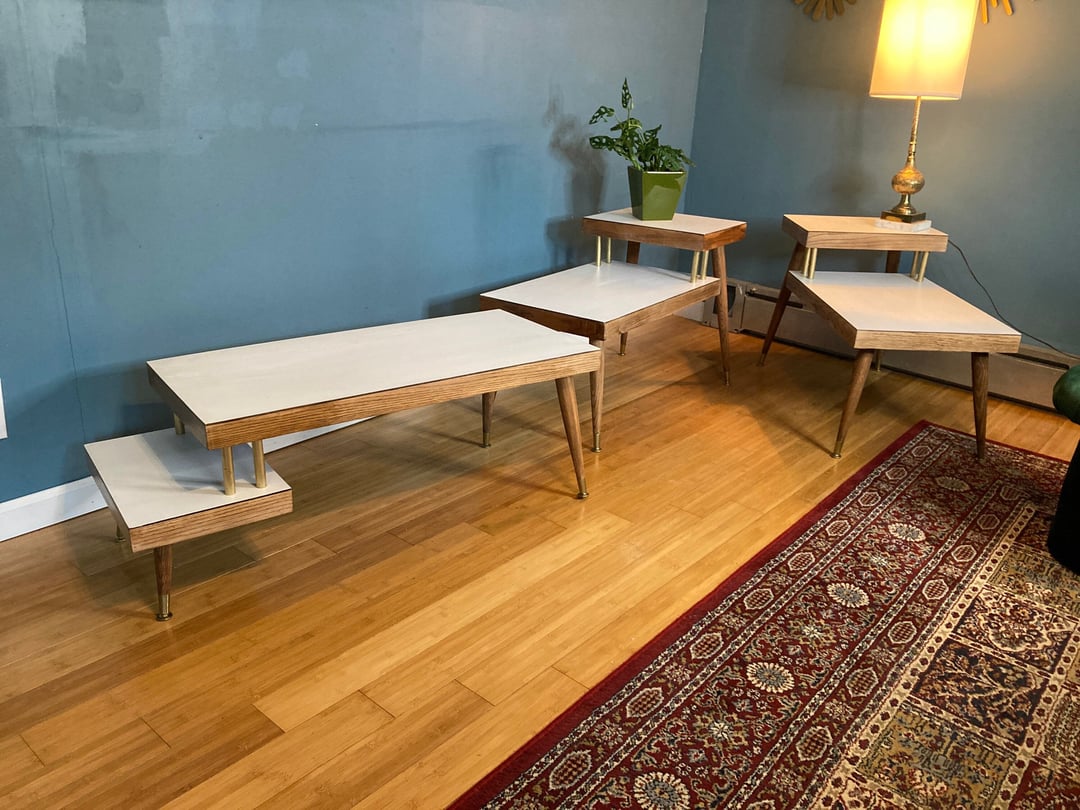 Mid century table set Coffee table, End Table Matching set ...