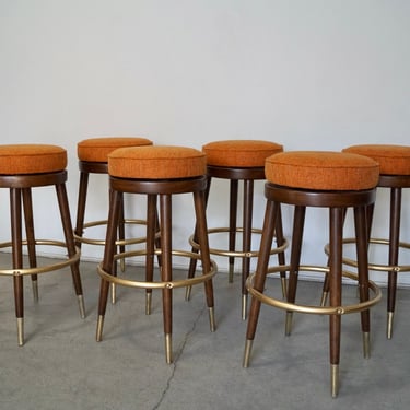 1950's Mid-Century Modern Bar Stools Restored - Six Available | Cyclic ...